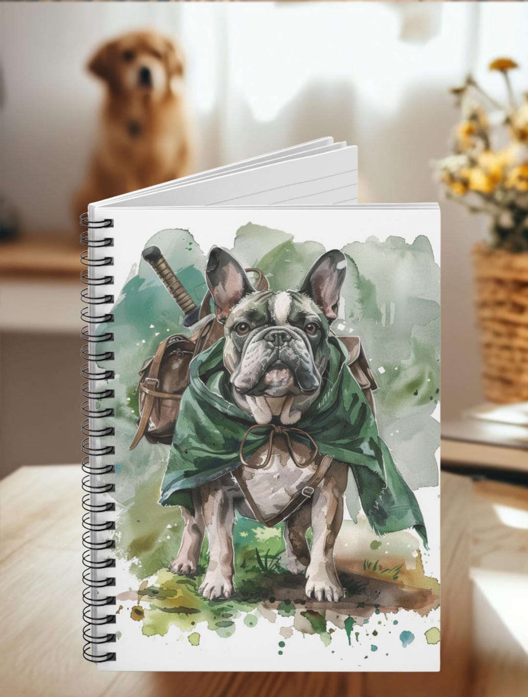 French Bulldog Spiral Notebook - Hobbit Fantasy Journal - Dog Lover ...