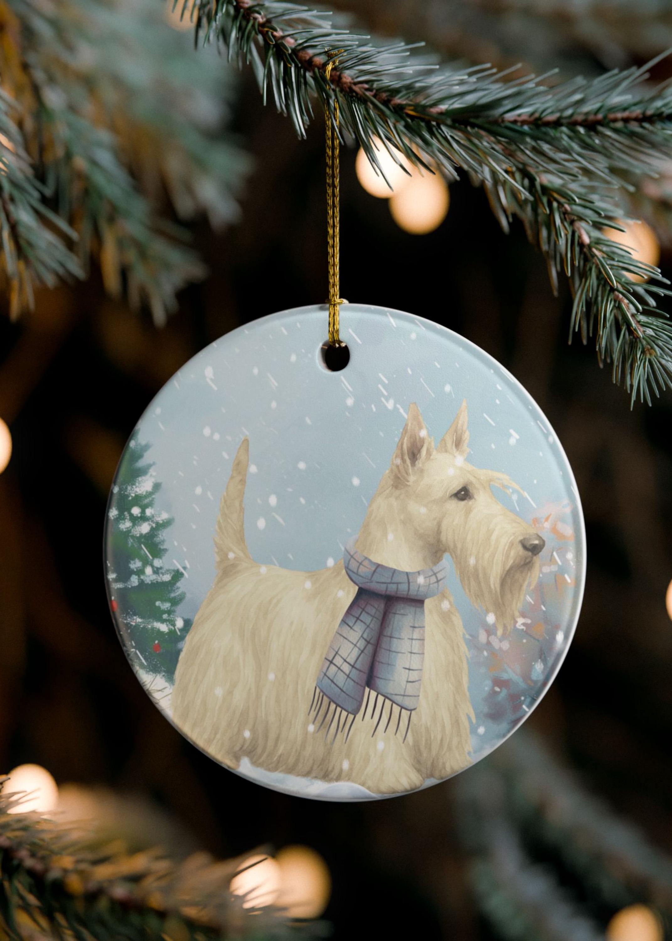 Wheaten Scottie Dog Christmas Ornament, Watercolor Scottish Terrier ...