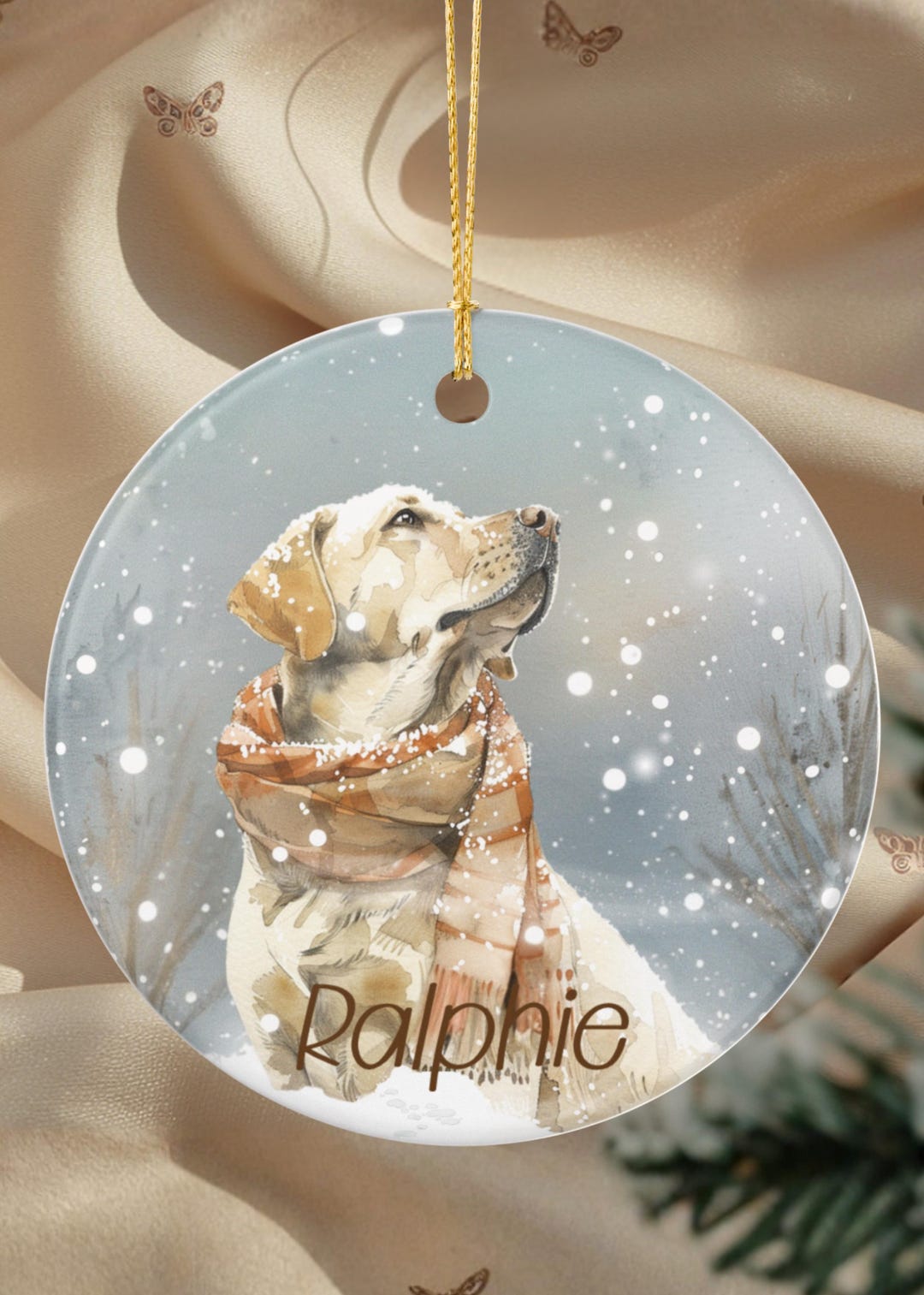 Personalized Yellow Lab Ornament – Watercolor Dog Christmas Gift - Etsy