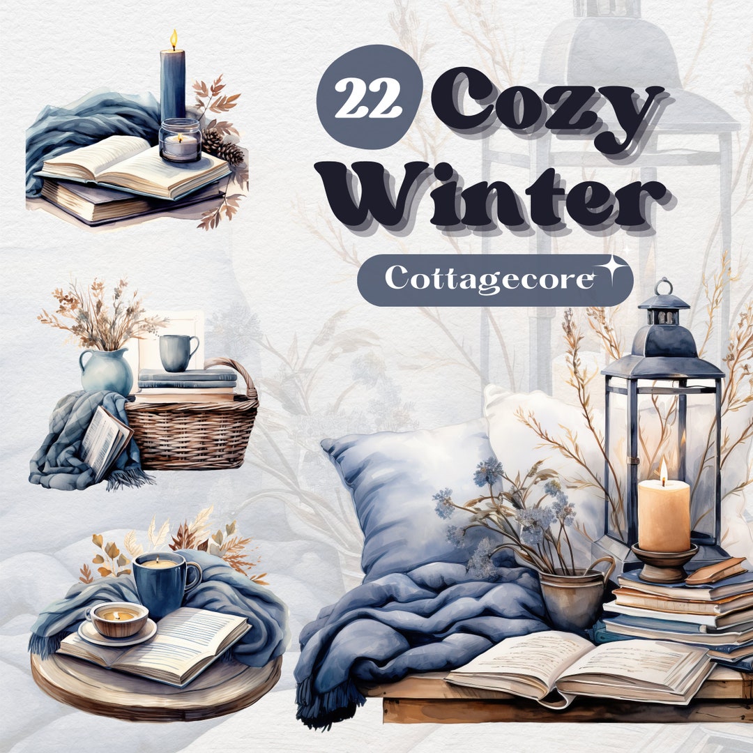 Cottagecore Winter Clipart Bundle Watercolor Cozy PNG - Etsy