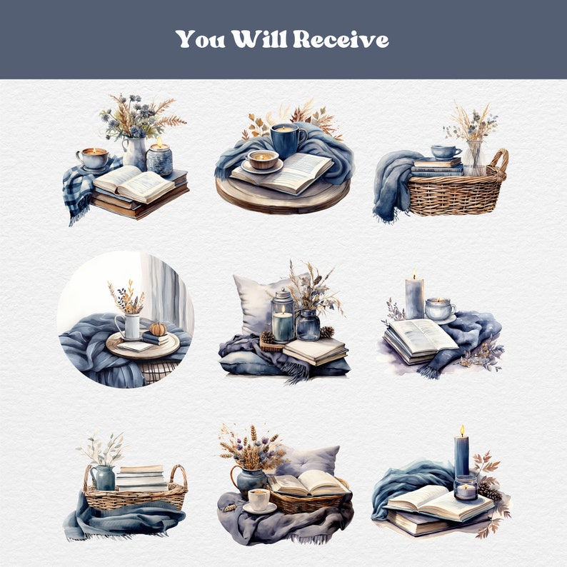Cottagecore Winter Clipart Bundle Watercolor Cozy PNG - Etsy
