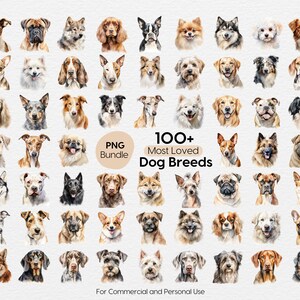 200 Dogs Clipart Bundle 100 Dog Breeds Watercolor - Etsy Australia