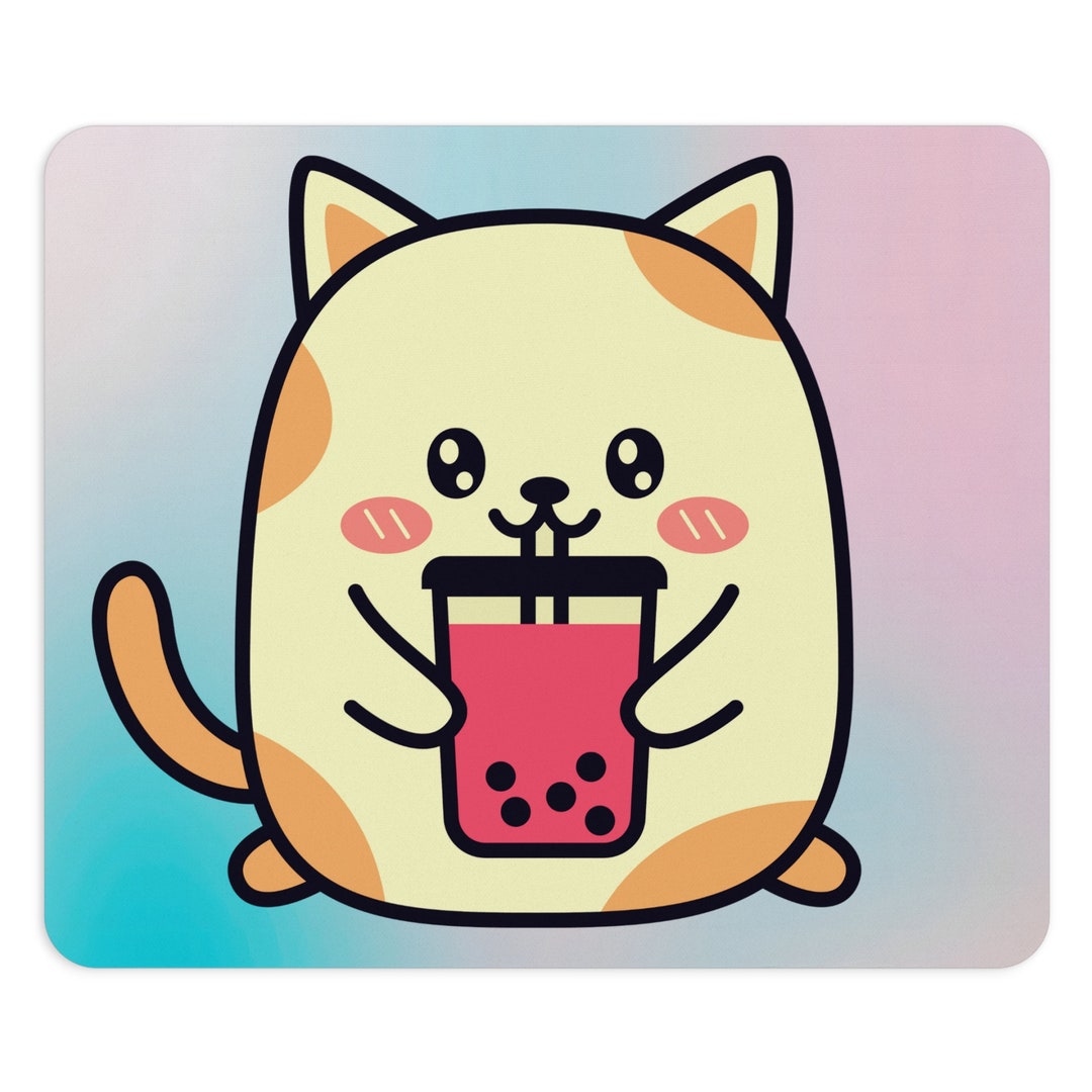 Kawaii Cat Bubble Tea Mouse Pad Cute Cat Bubble Tea Mouse - Etsy