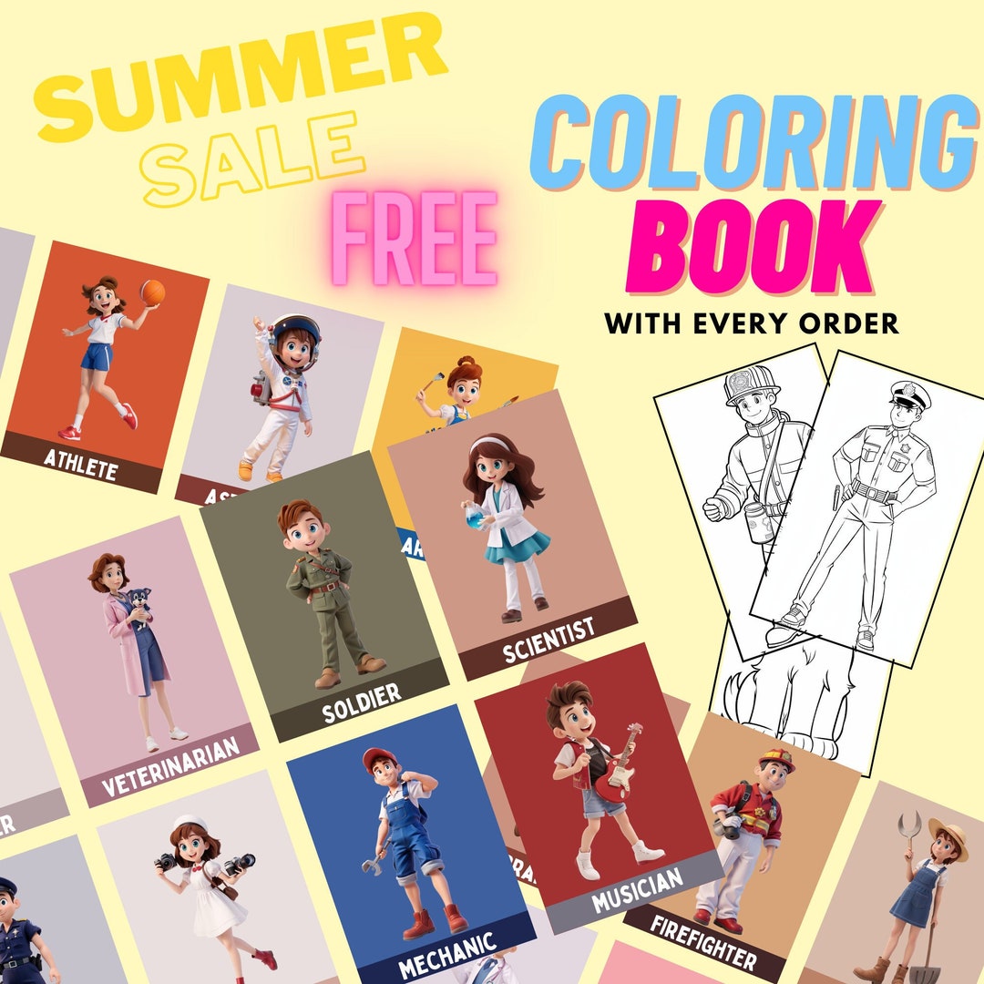 Printable Occupations / Jobs - Flashcards for Kids + Free Coloring Book ...