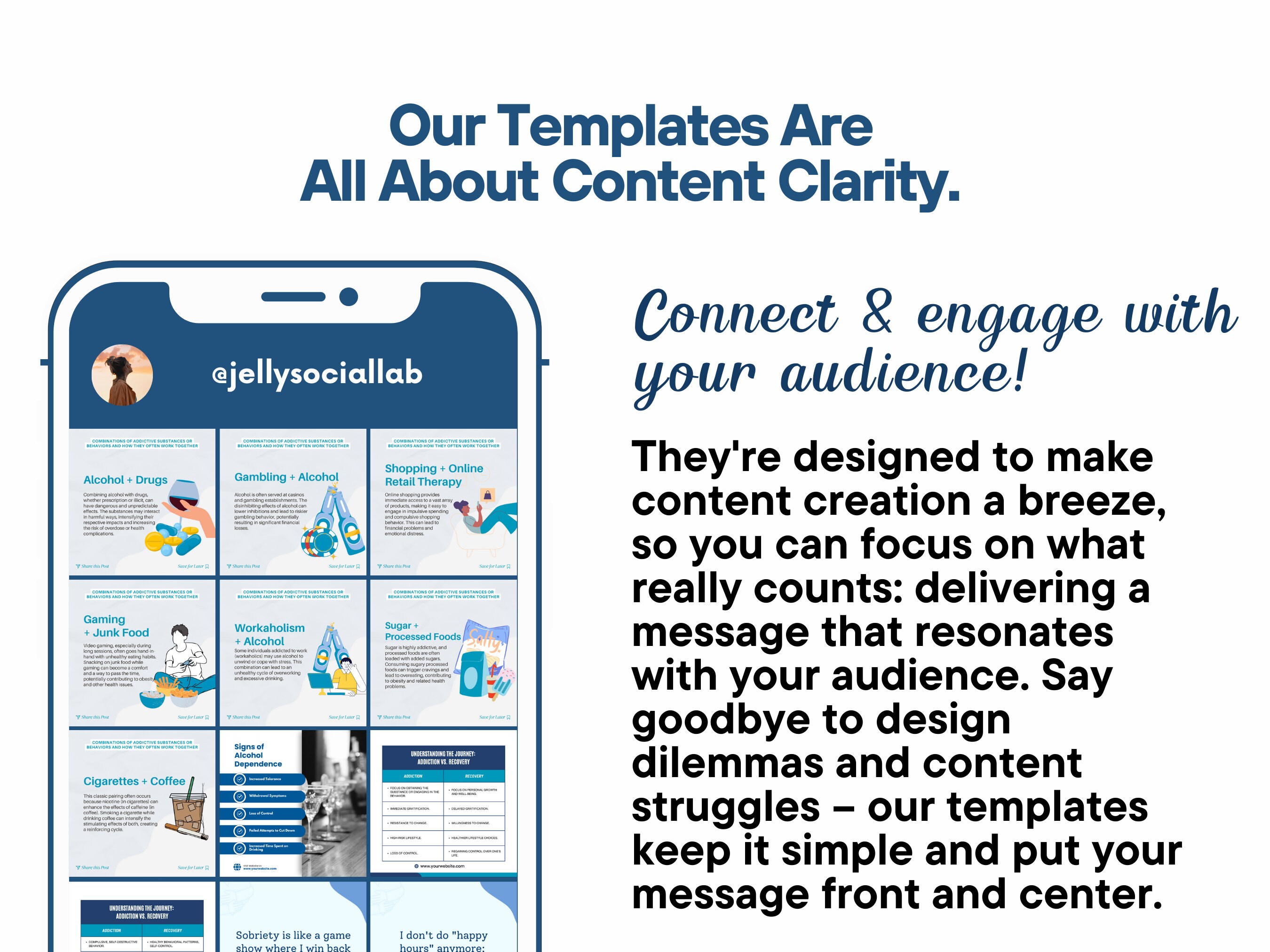 Addiction Recovery Social Media Content: 450+ Canva Templates - Etsy
