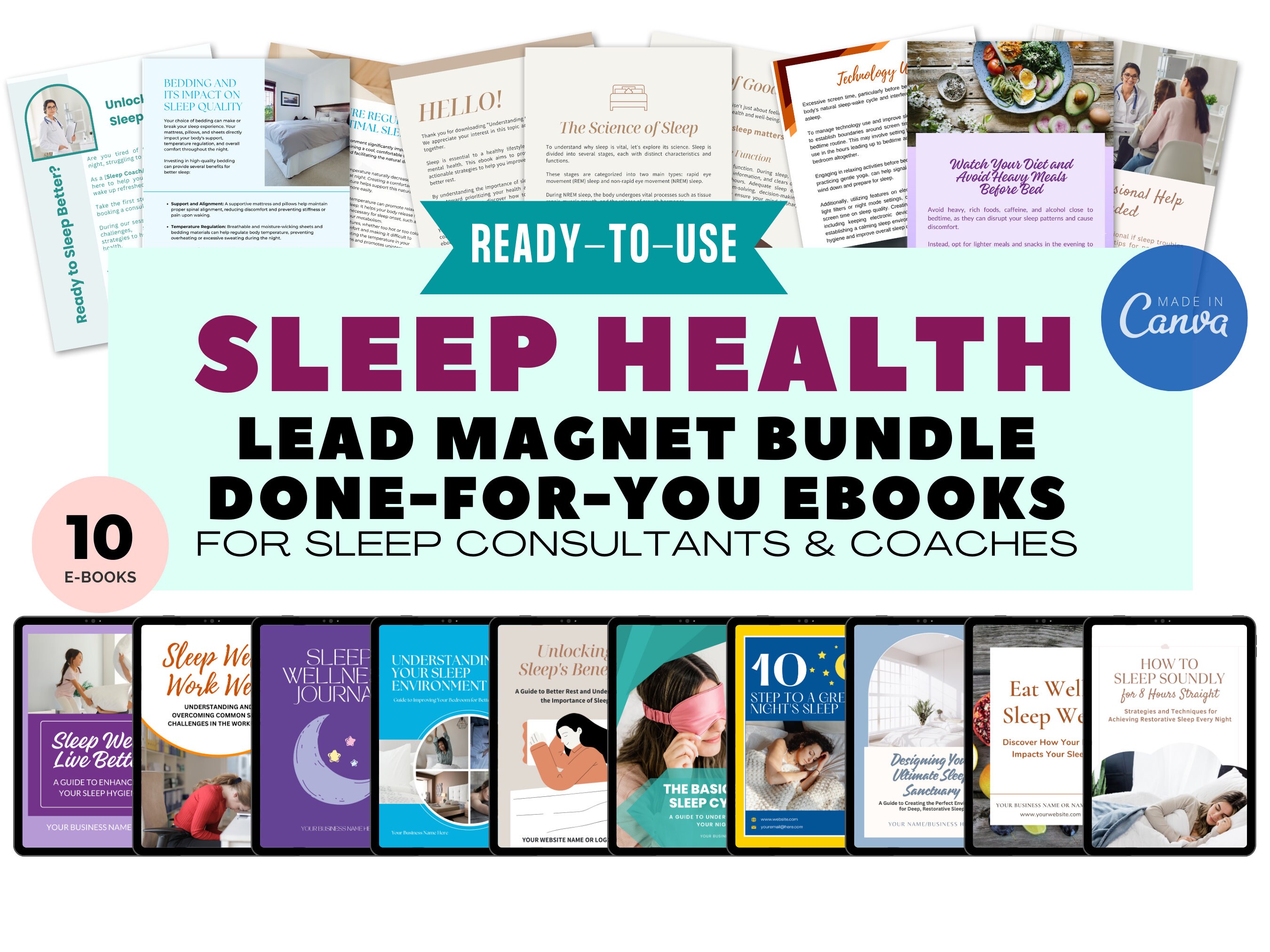 Sleep Health Done for You Ebook Sleep Hygiene Journal Editable Canva ...