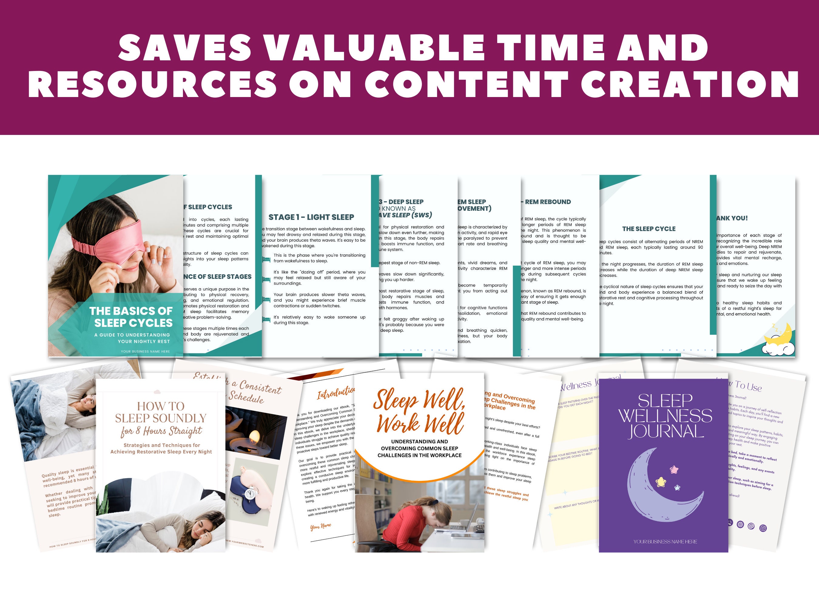 Sleep Health Done for You Ebook Sleep Hygiene Journal Editable Canva ...