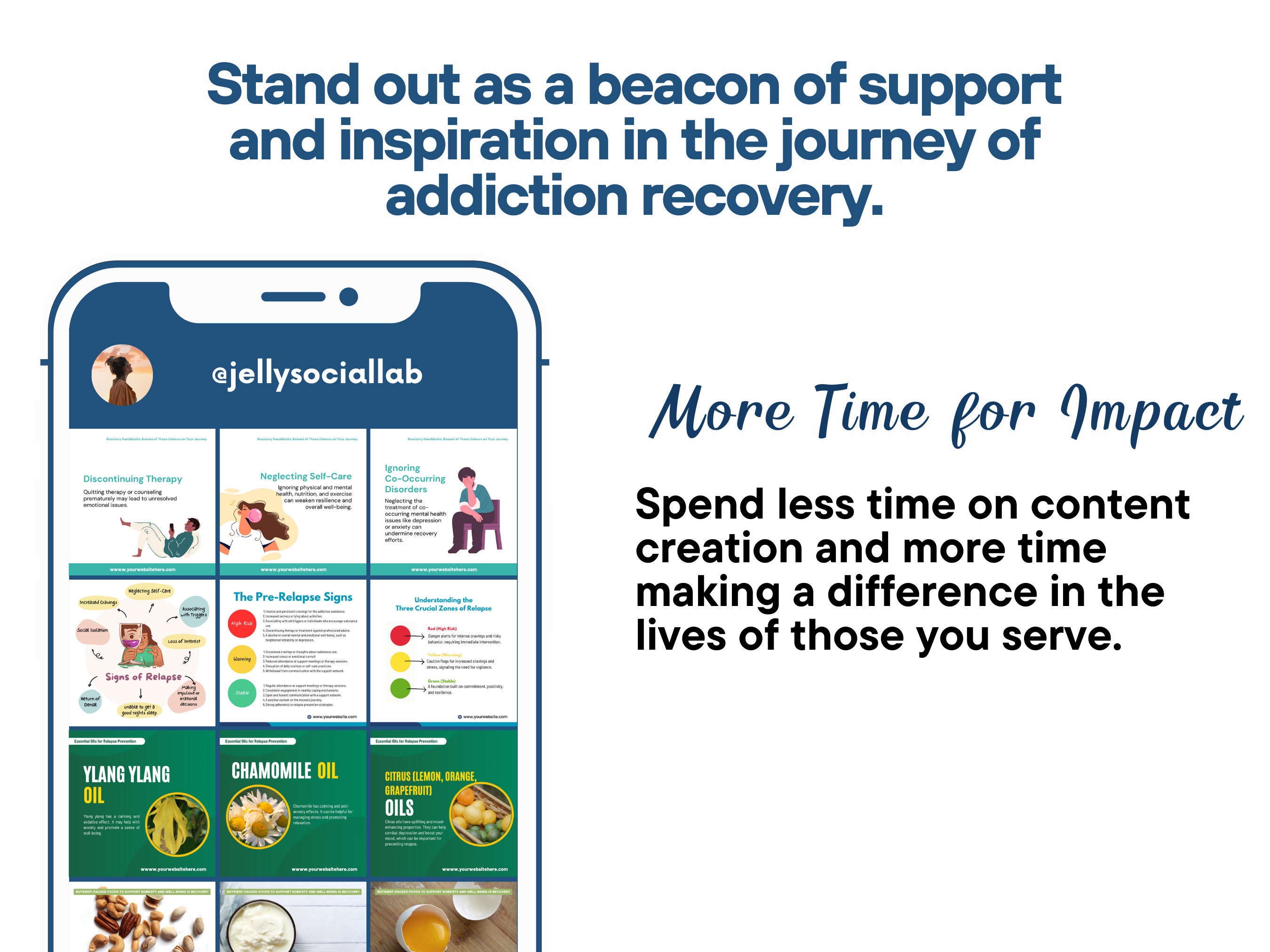 Addiction Recovery Social Media Content: 450+ Canva Templates - Etsy