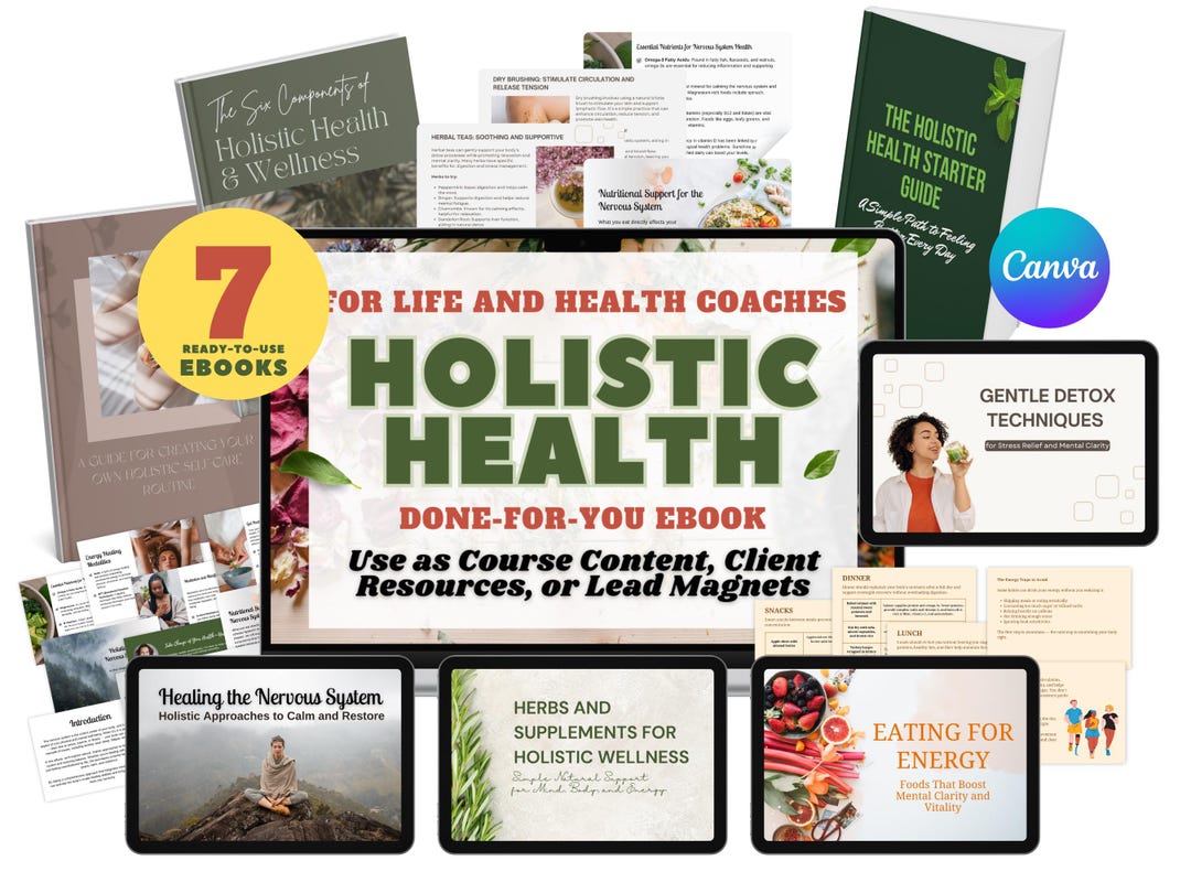 Wellness Ebook Bundle: Holistic Health Lead Magnets (canva Templates ...