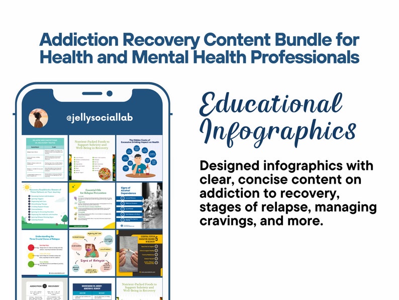 Addiction Recovery Social Media Content: 450+ Canva Templates - Etsy