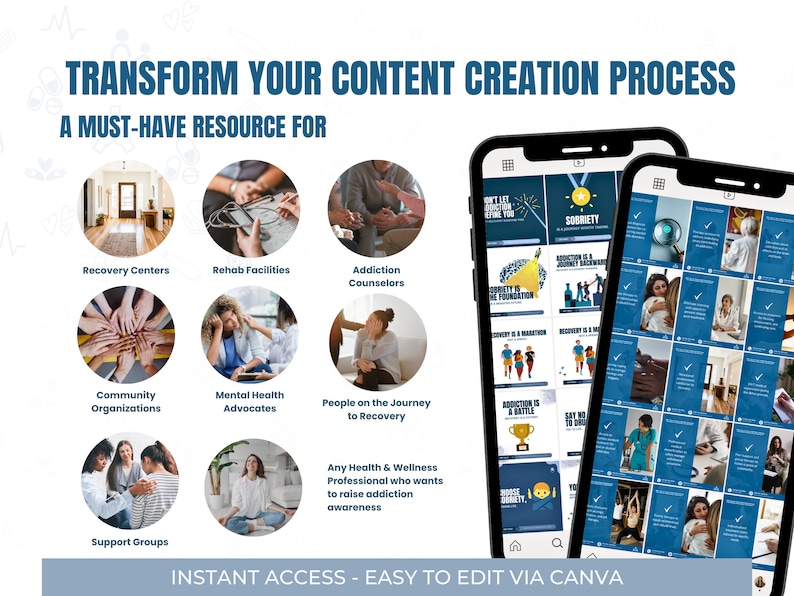 Sobriety Addiction Editable Canva Template E-book | Done for You Course ...