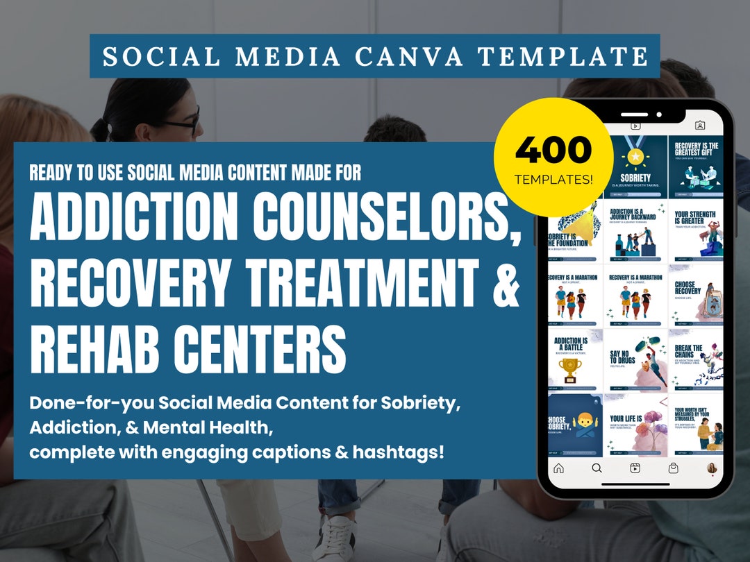 Sobriety Addiction Recovery Canva Templates | 400 E-book Designs ...
