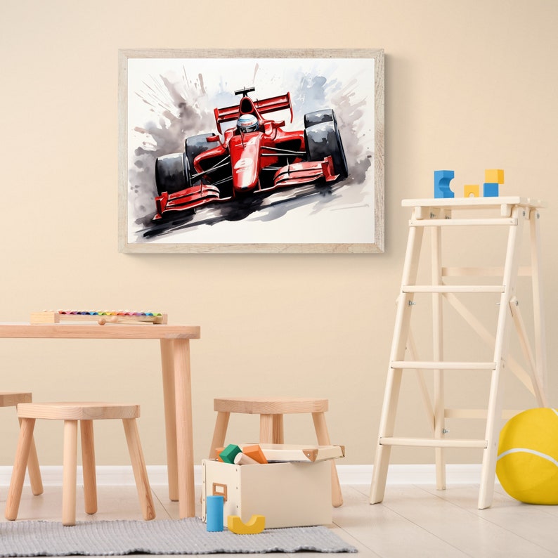 Red Formula Race Car Printable, Boys Room Decor (digital Download) - Etsy
