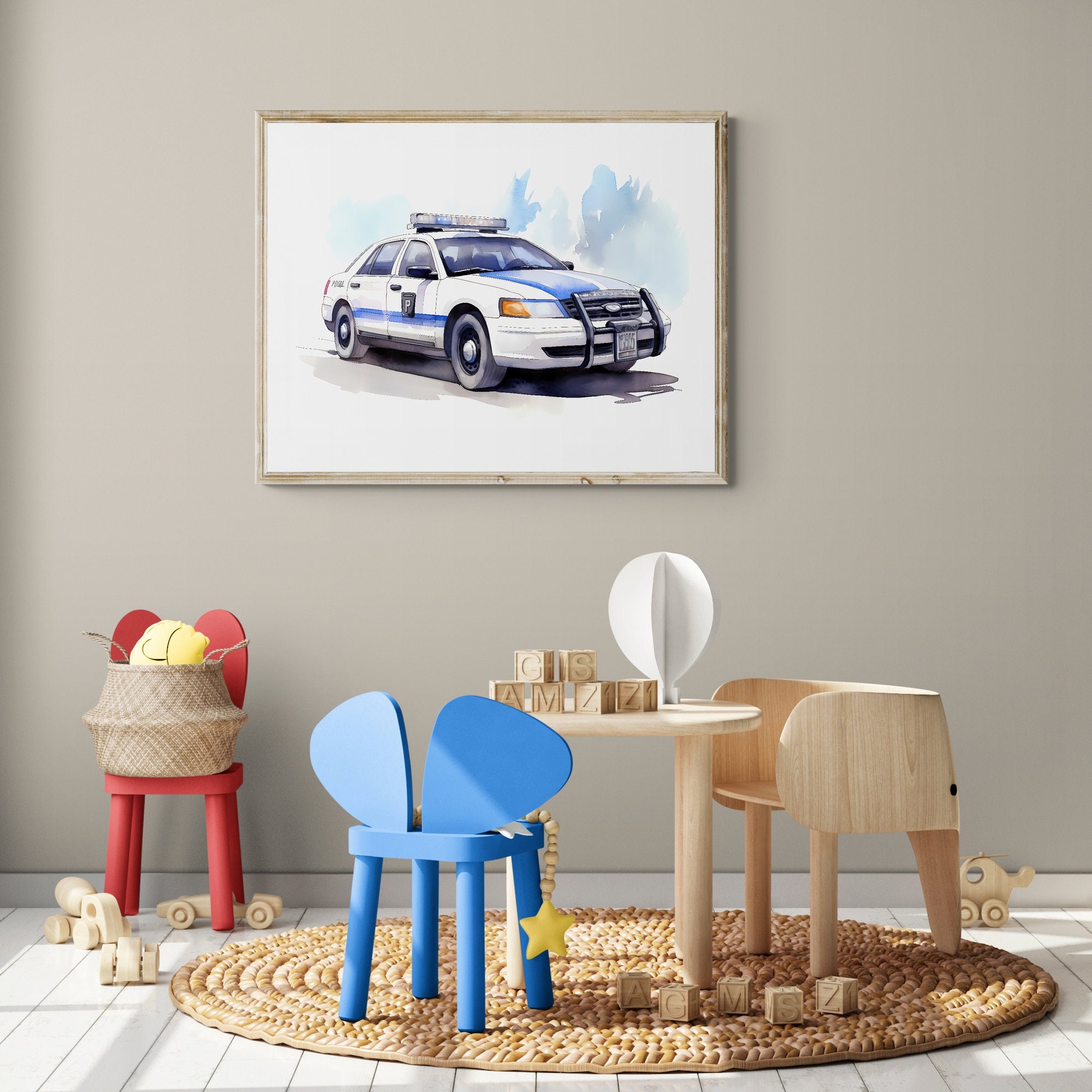 Police Printable Police Car Print Police Car Wall Art - Etsy