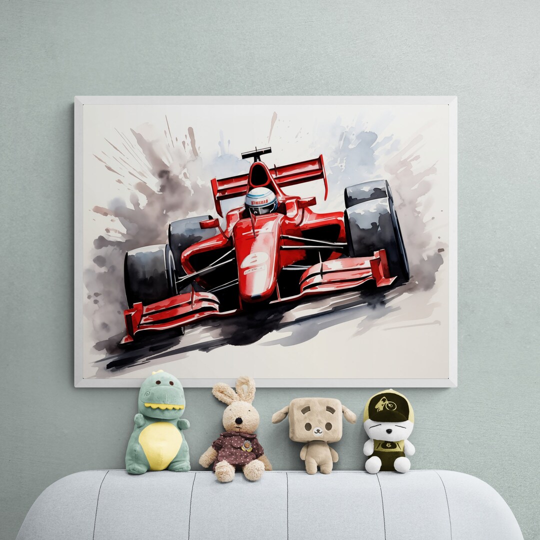Formula Car Printable, Racing Car Print, Red Race Car Poster, Vehicle ...