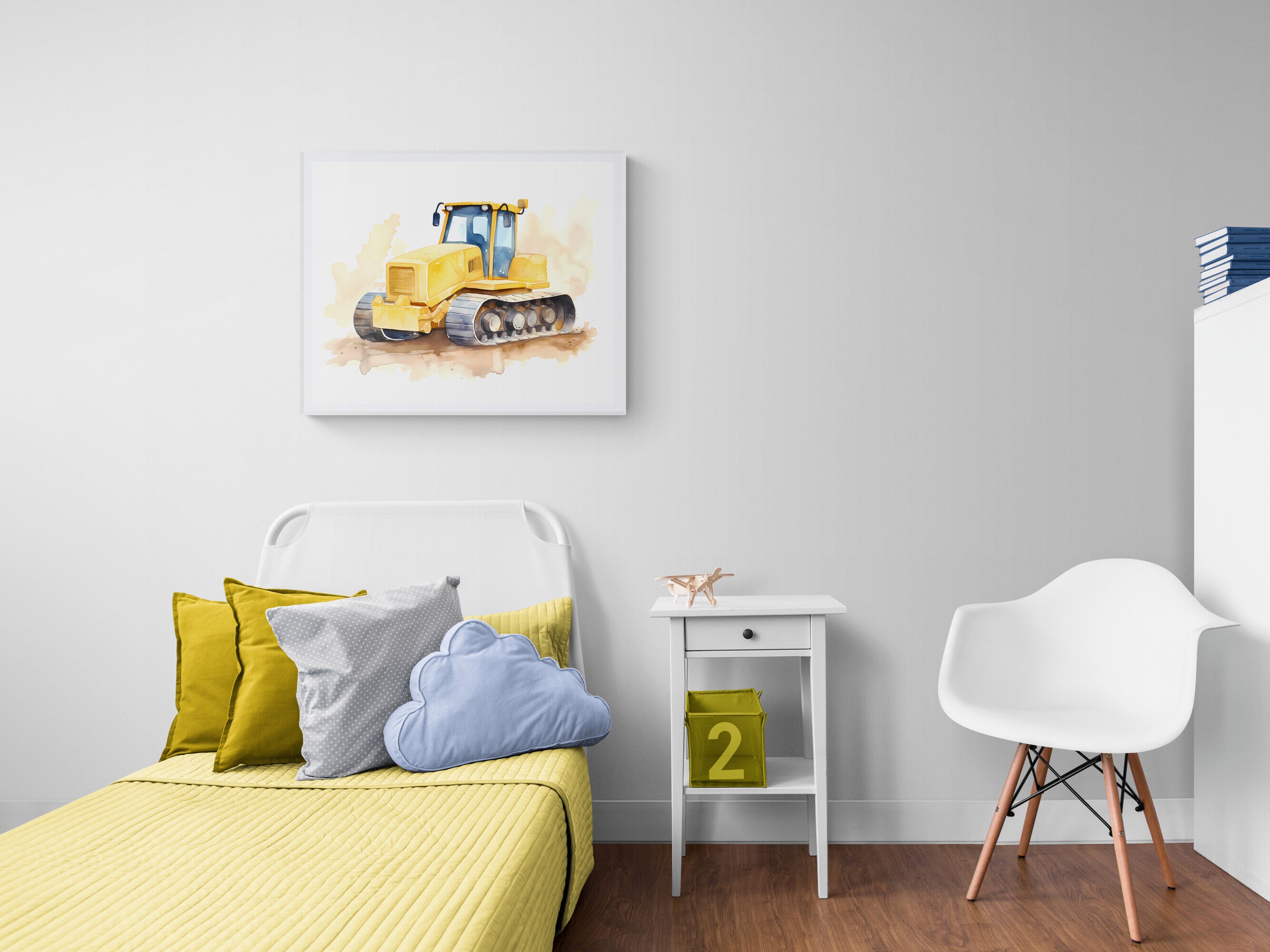 Bulldozer Print Construction Wall Art Transportation Decor - Etsy