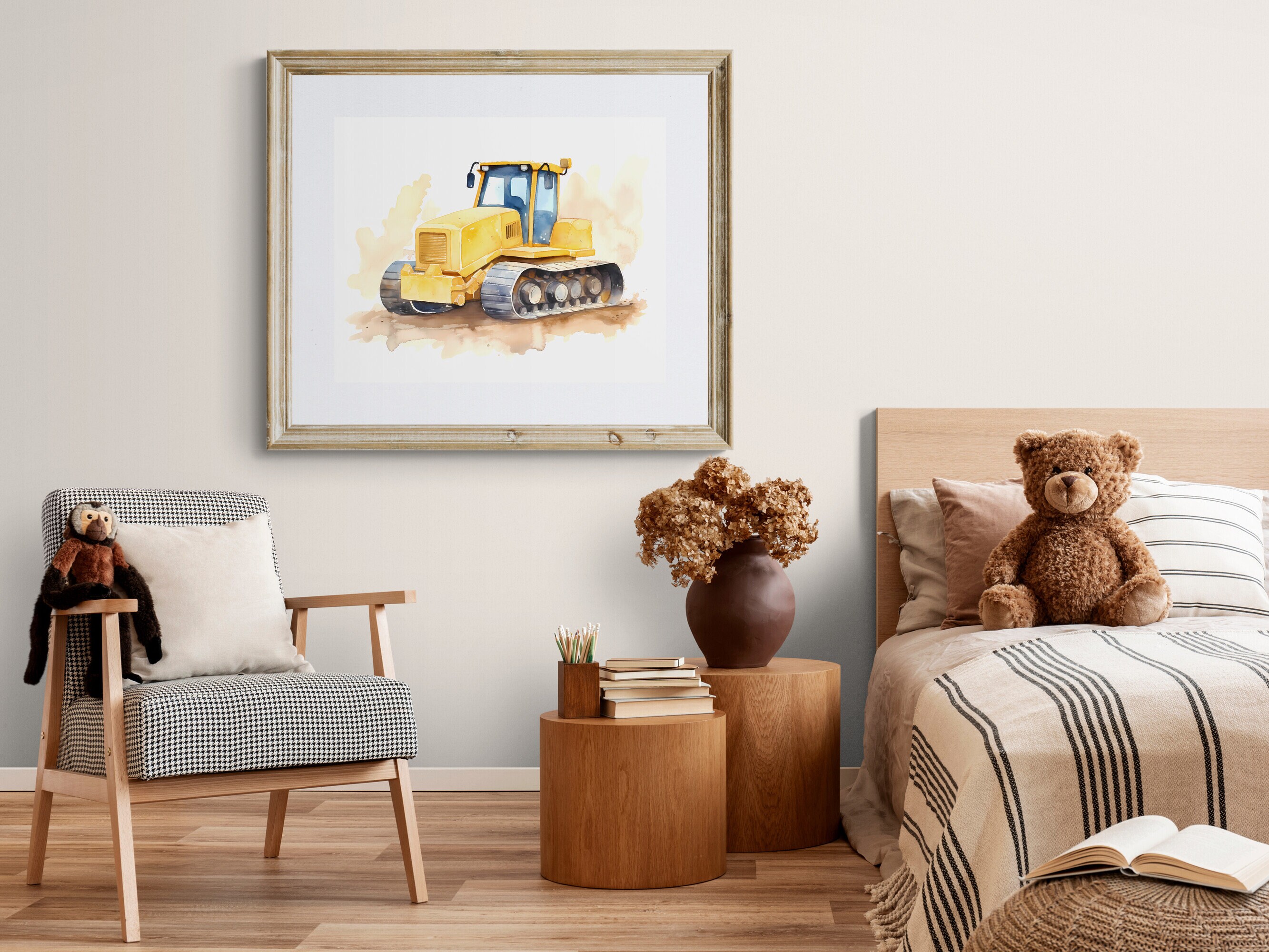 Bulldozer Print Construction Wall Art Transportation Decor - Etsy