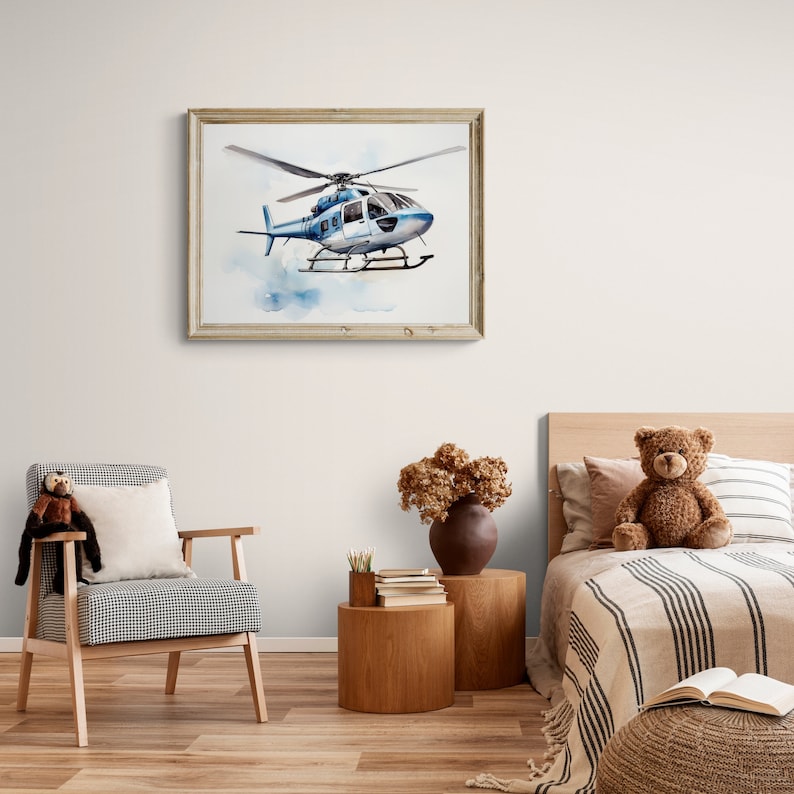 Watercolor Aviation Prints Set, Aircraft Nursery Decor (digital ...