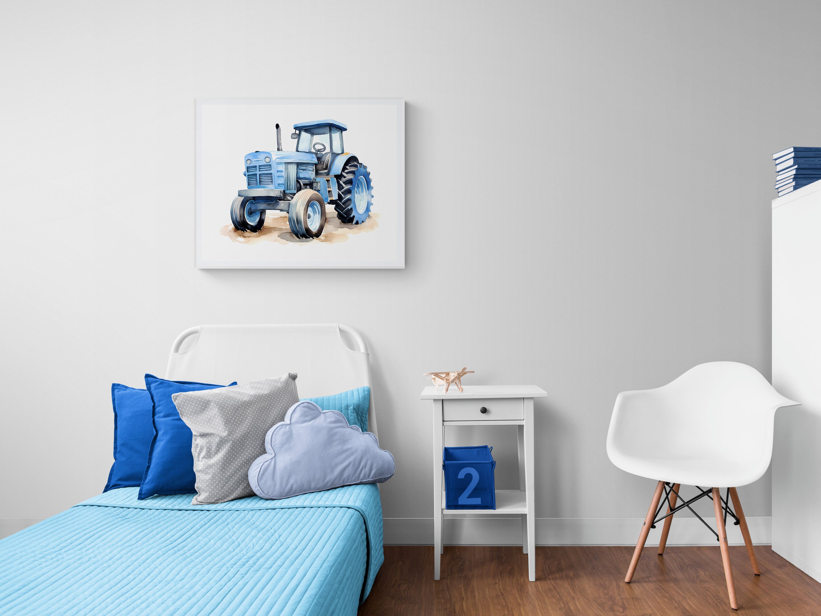 Blue Tractor Watercolor Print, Farm Nursery Decor (digital Download) - Etsy