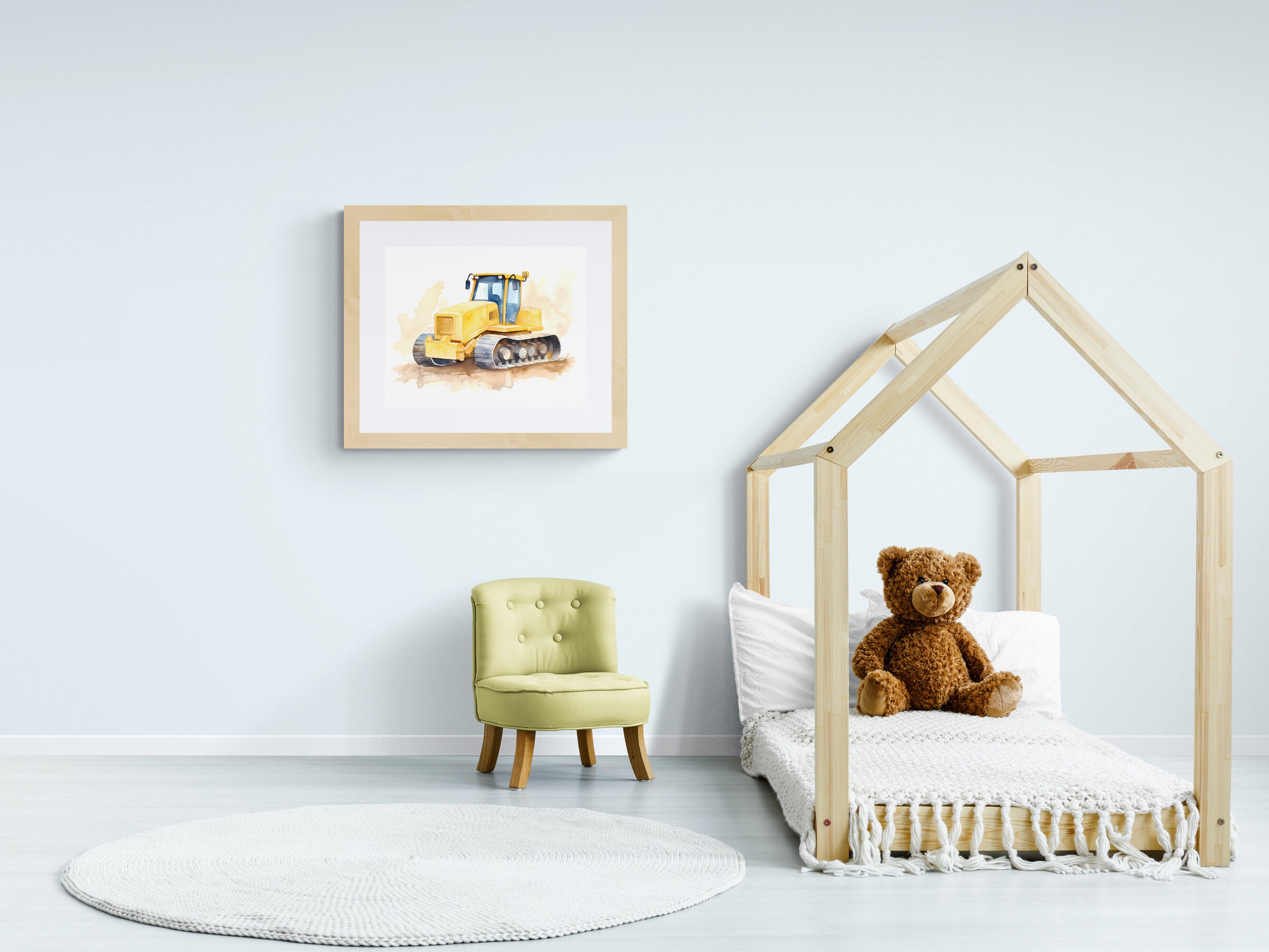 Bulldozer Print Construction Wall Art Transportation Decor - Etsy