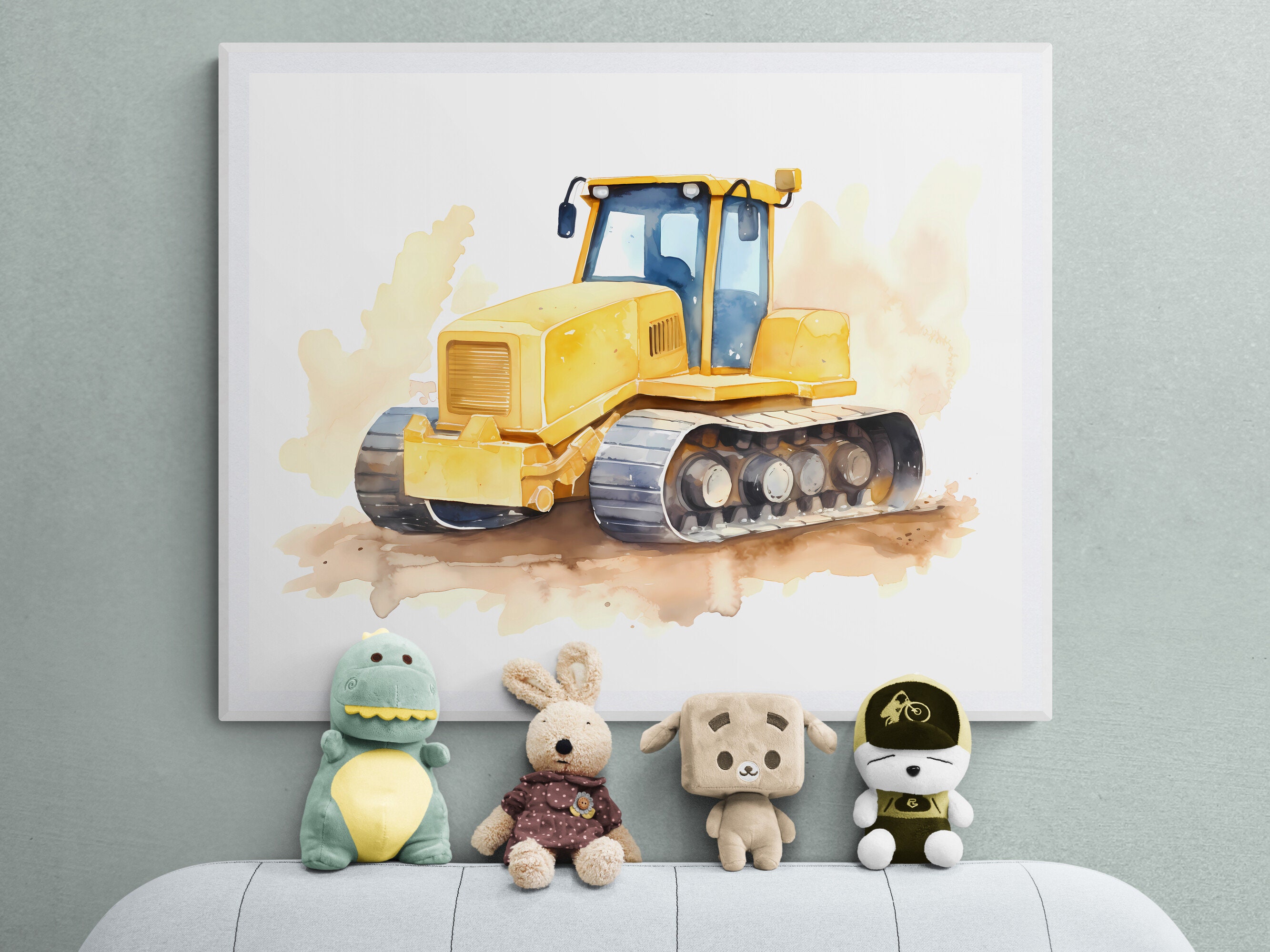 Bulldozer Print Construction Wall Art Transportation Decor - Etsy