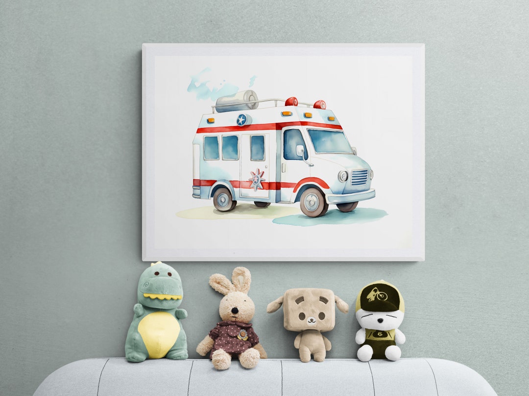 Watercolor Ambulance Art Print, Boy Nursery Decor (digital Download) - Etsy
