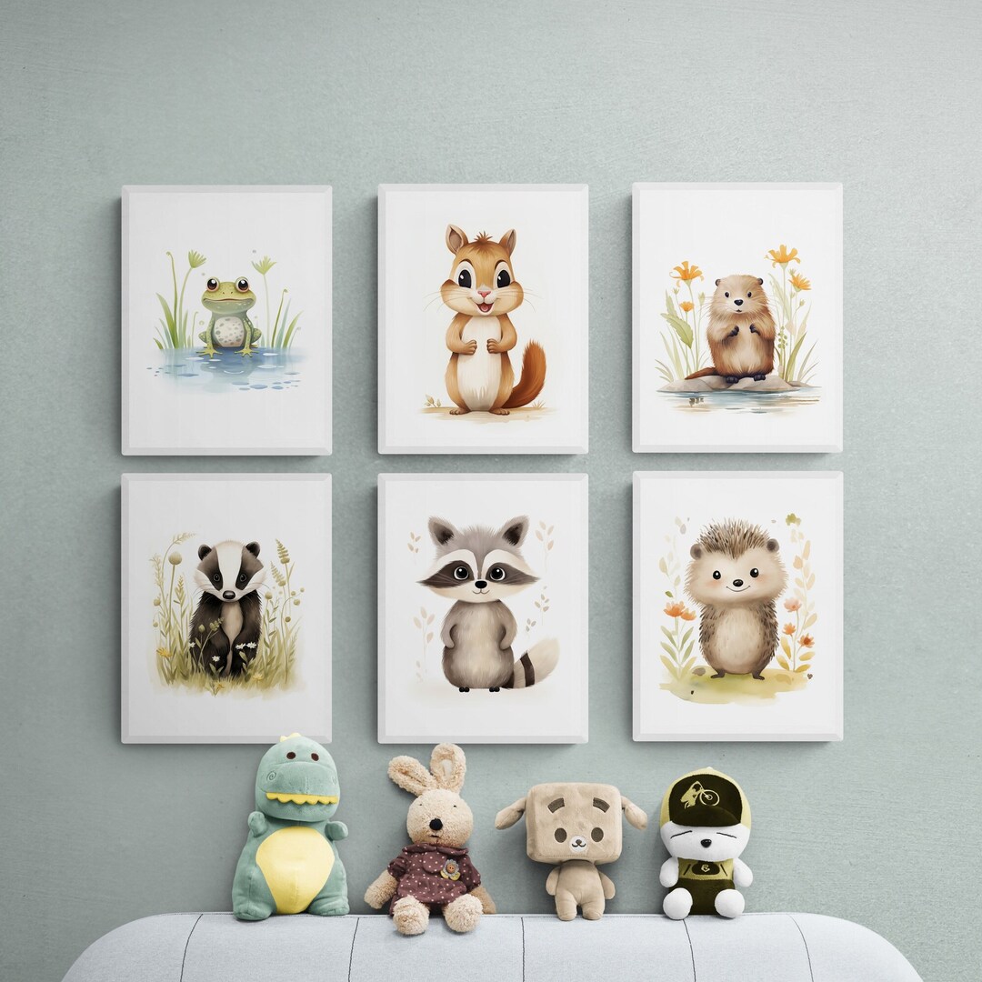 Set of 6, Woodland Creatures, Woodland Nursery, Animal Nursery Decor ...