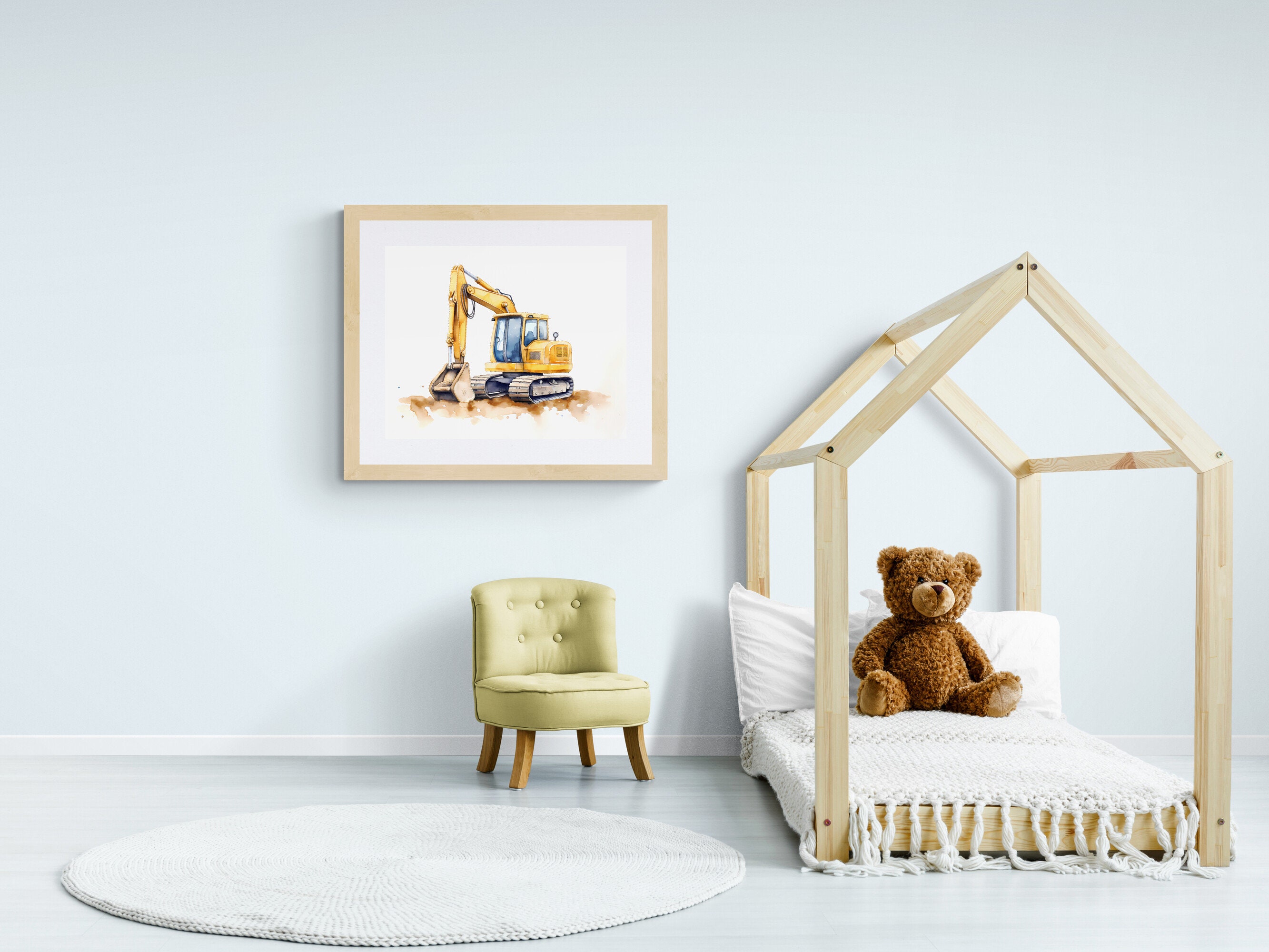 Printable Excavator Construction Digger Big Boys Wall Art - Etsy