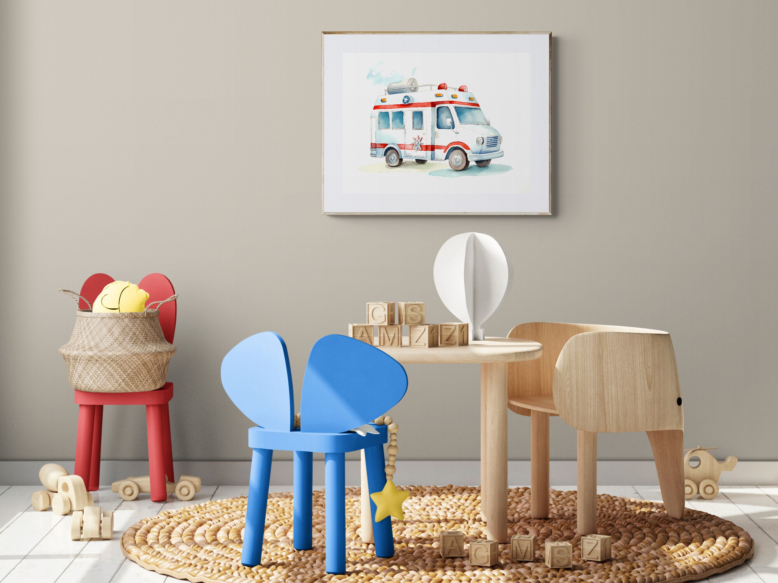 Watercolor Ambulance Art Print, Boy Nursery Decor (digital Download) - Etsy