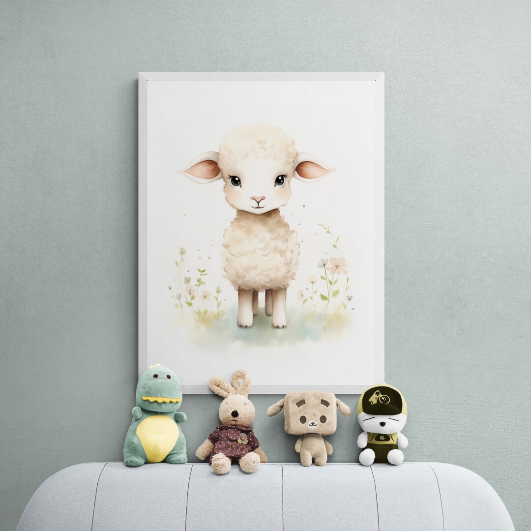 Lamm Lamm, niedliches Lamm Schaf, kleine Schafe zum Ausdrucken, Kinderzimmer Dekor, Bauernhof ...