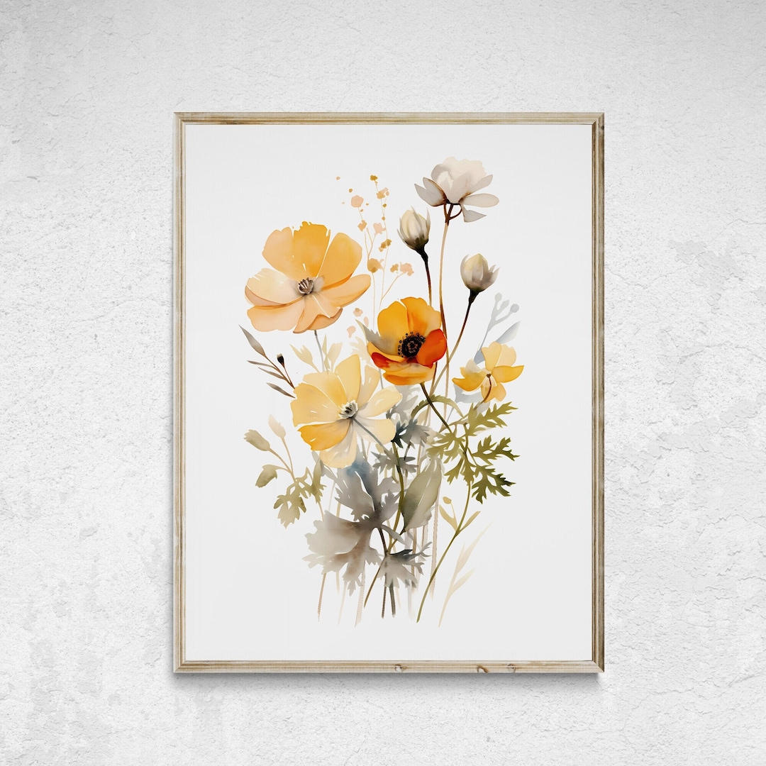 Watercolor Wildflower Art Print, Botanical Floral (digital Download) - Etsy