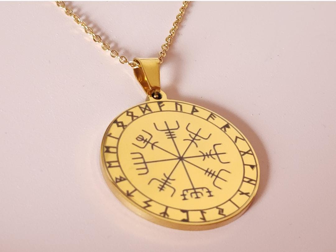 Vegvisir Viking Compass Steel Necklace With Grabovoi Numbers Code - Etsy