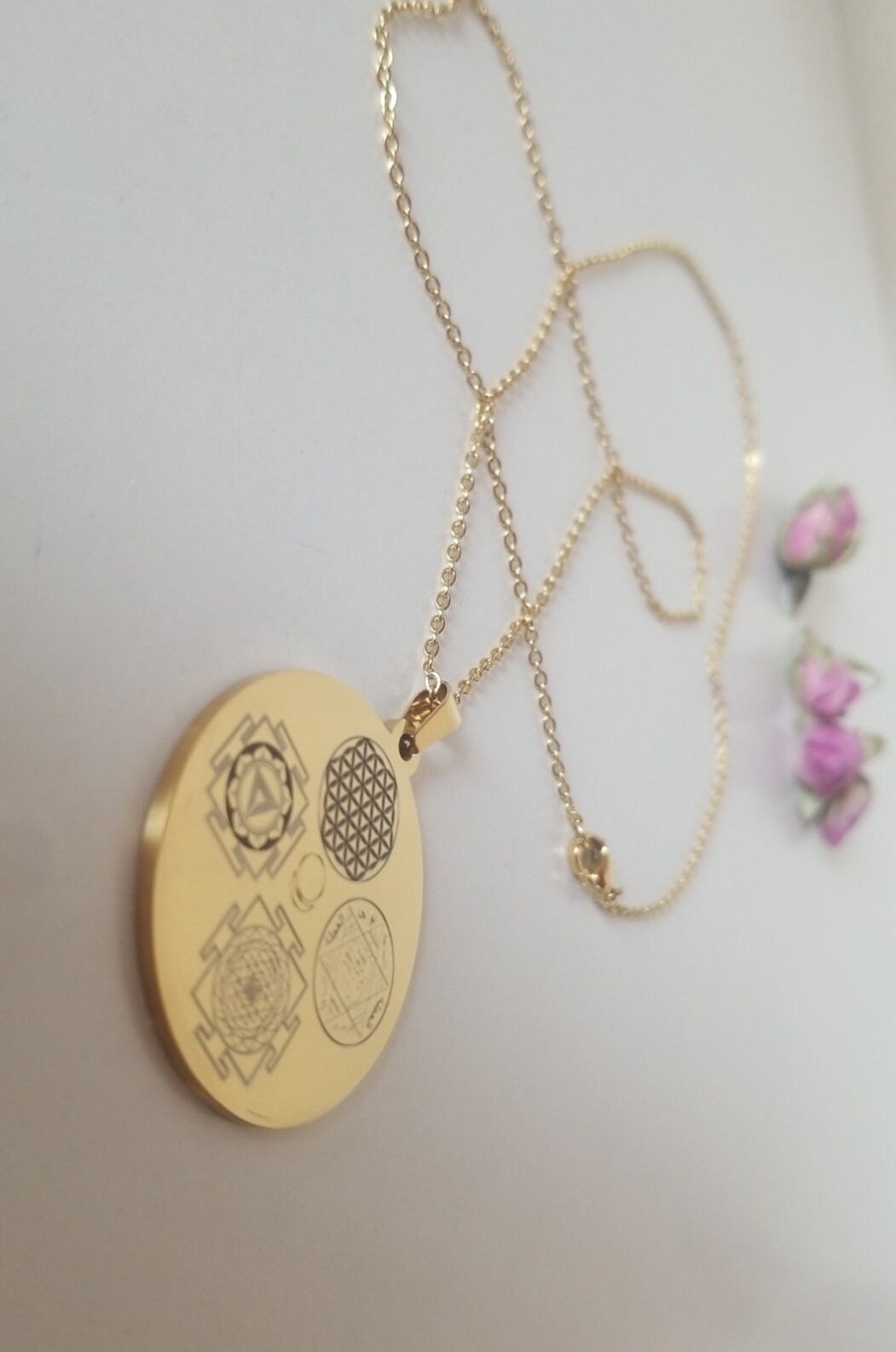 5 Symbol and Grabovoi Numbers Steel Necklace - Etsy