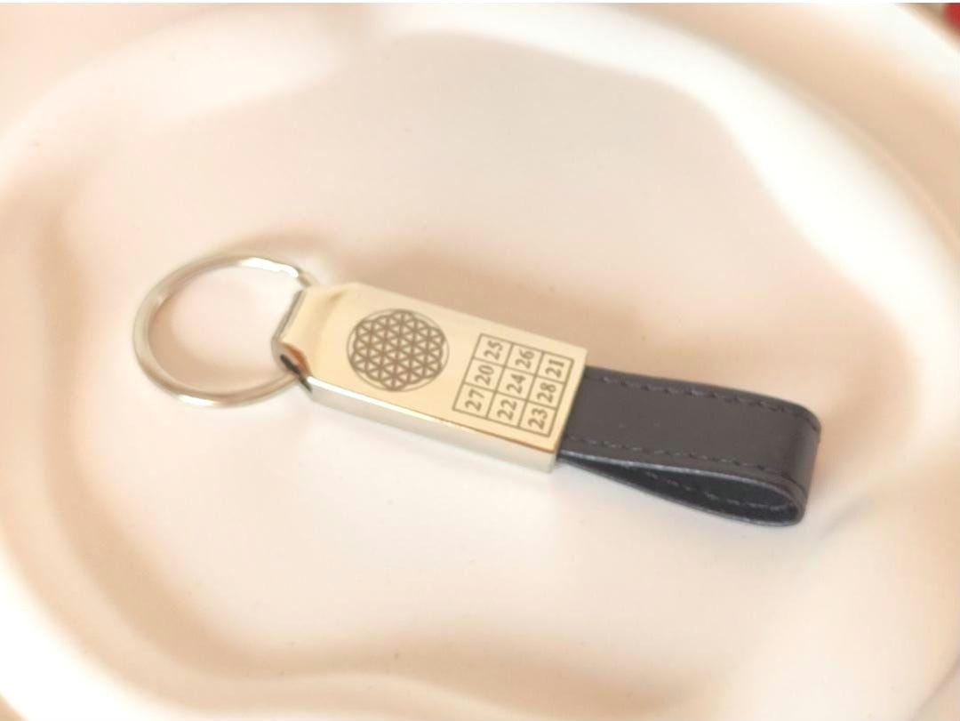 Flower of Life and Kubera Yantra, Grabovoi Number Sequence Keychain - Etsy