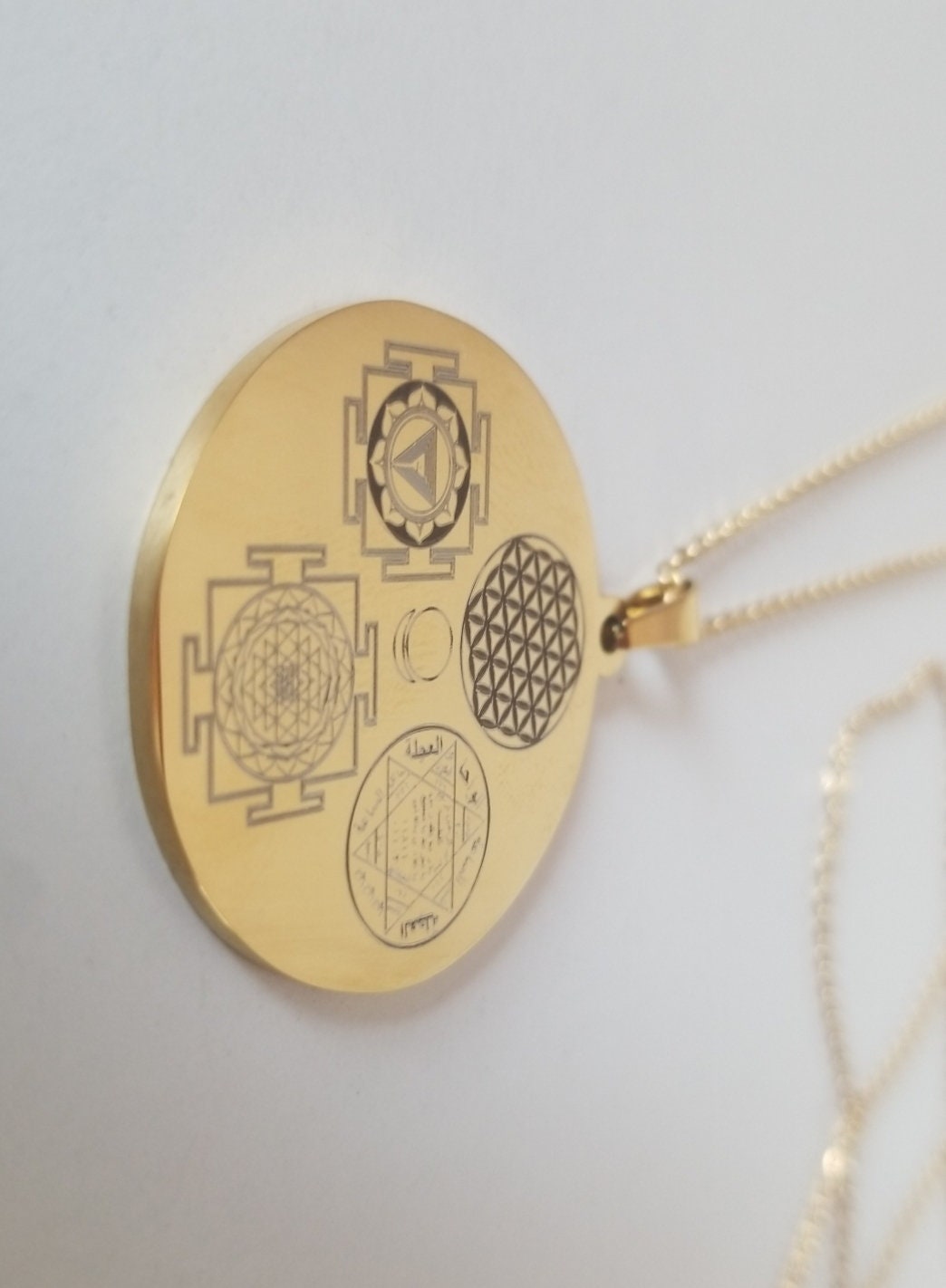 5 Symbol and Grabovoi Numbers Steel Necklace - Etsy