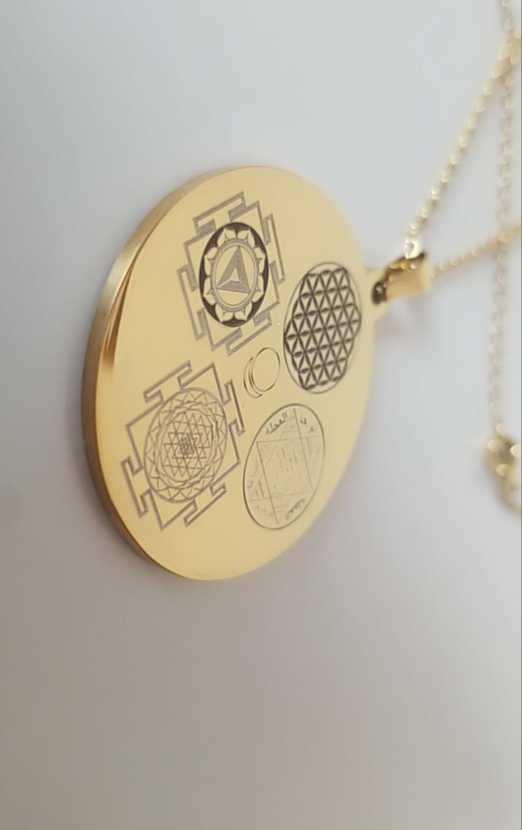 5 Symbol and Grabovoi Numbers Steel Necklace - Etsy