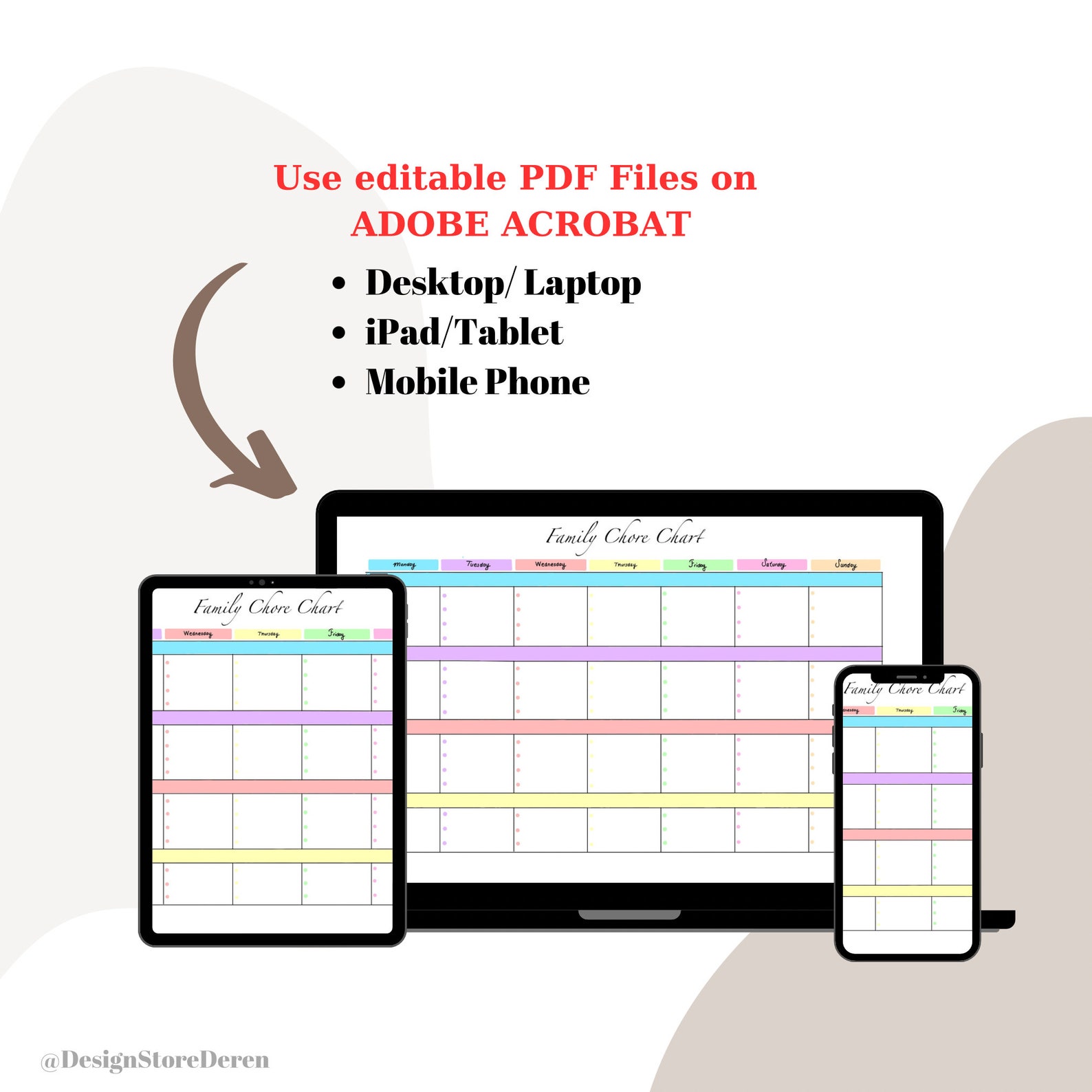 Editable Family Chore Chart | Printable Weekly Chore List | Kids ...