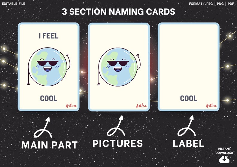 Emotions Face Flashcards, Earth Flashcard, Printable Digital Download ...
