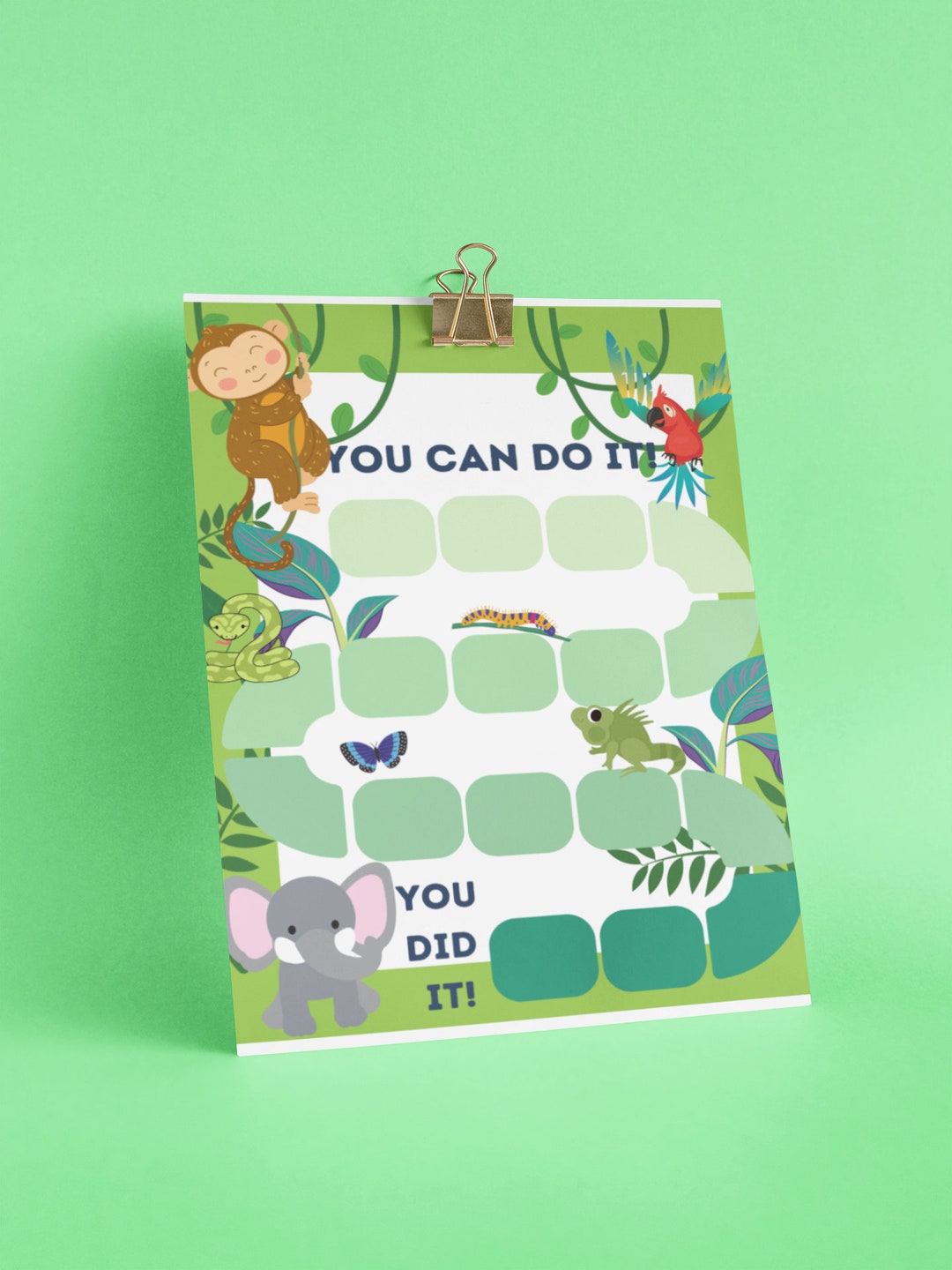 Jungle Reward Chart Printable Jungle Behavioral Chart - Etsy