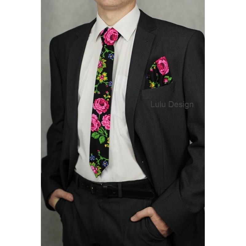 Set of a Tie, a Bow Tie, a Folk Pocket Square Poland Folklore Ethno ...