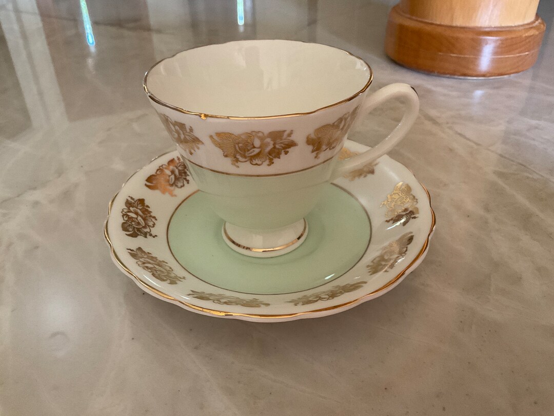 Crownford Fine Bone China Footed Cup and Saucer - Etsy