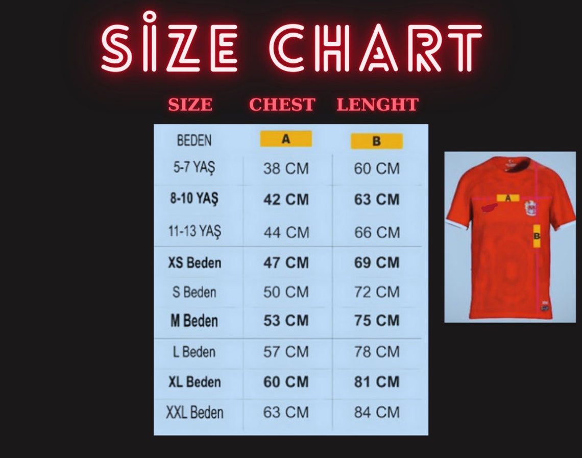 Personalized Name and Number Printed Turkish Jersey, Custom Turkish ...