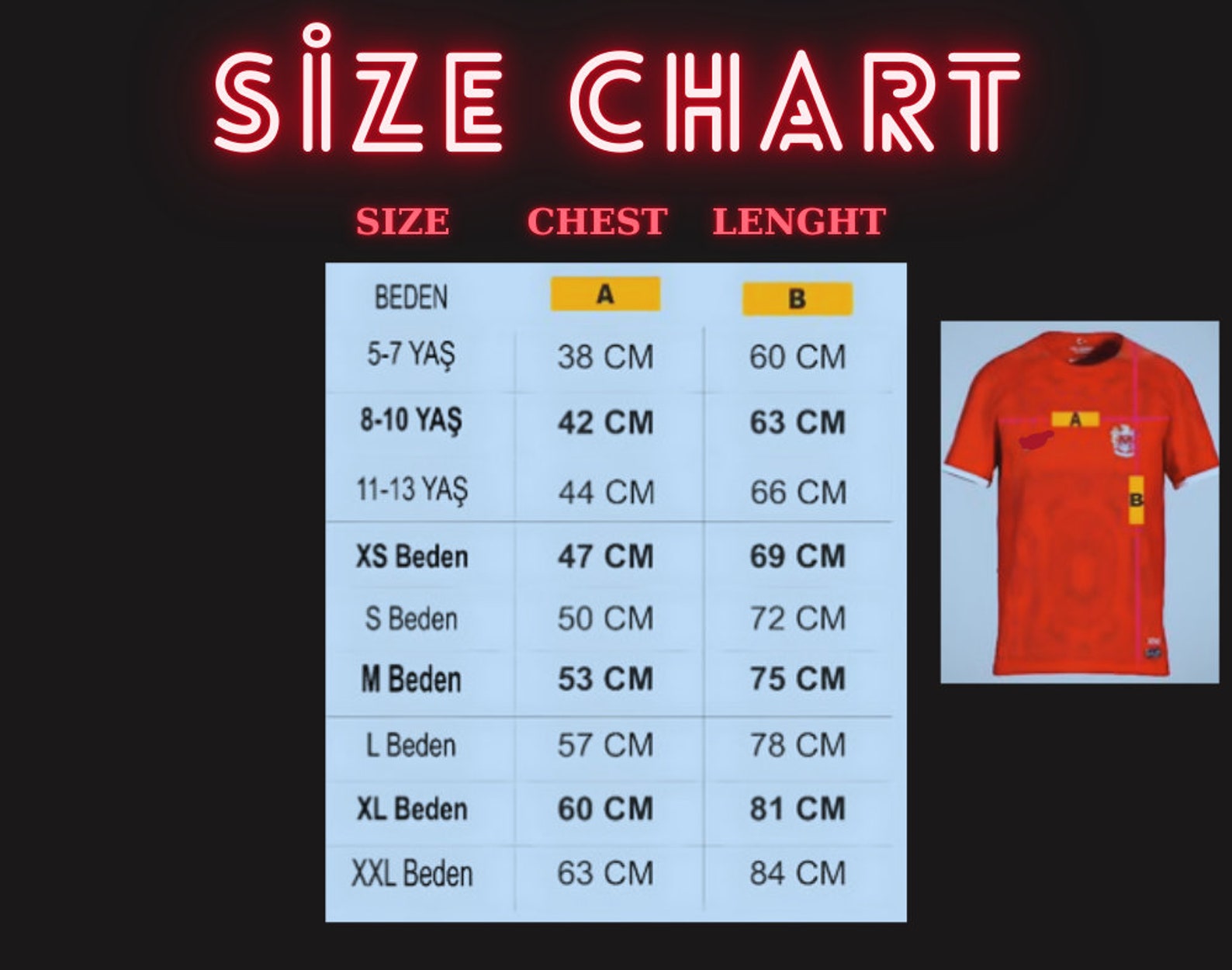 Personalized Name and Number Printed Turkish Jersey, Custom Turkish ...