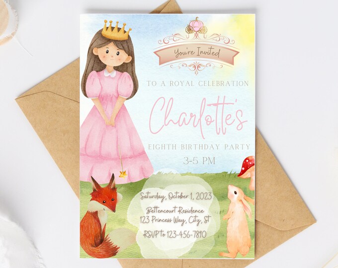 Princess Royal Birthday Invitation Template, Printable, Instant ...