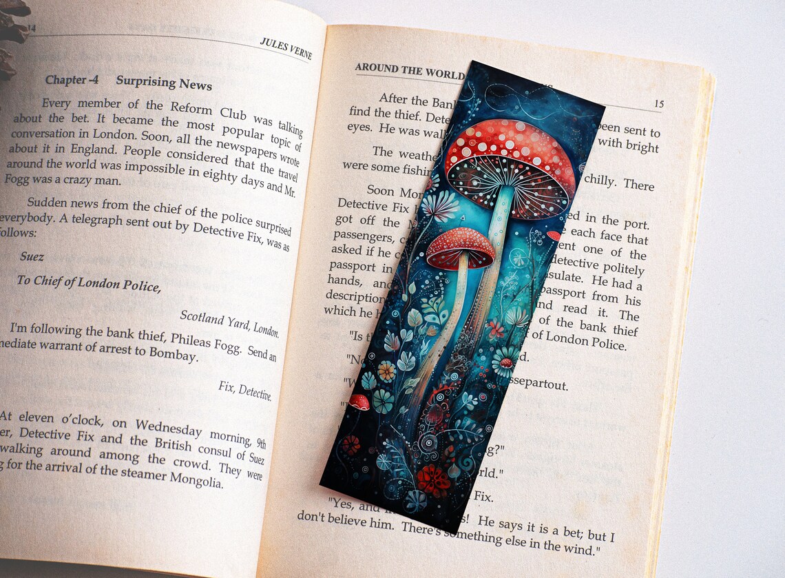Watercolor Winter Whimsical Mushrooms Printable Bookmarks Digital ...