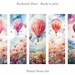 Watercolor Hot Air Balloon Bookmarks: Printable Designs (digital ...