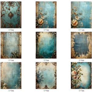 27 Antique Frame Digital Paper Pack, Rustic Floral & Frame Designs Junk ...