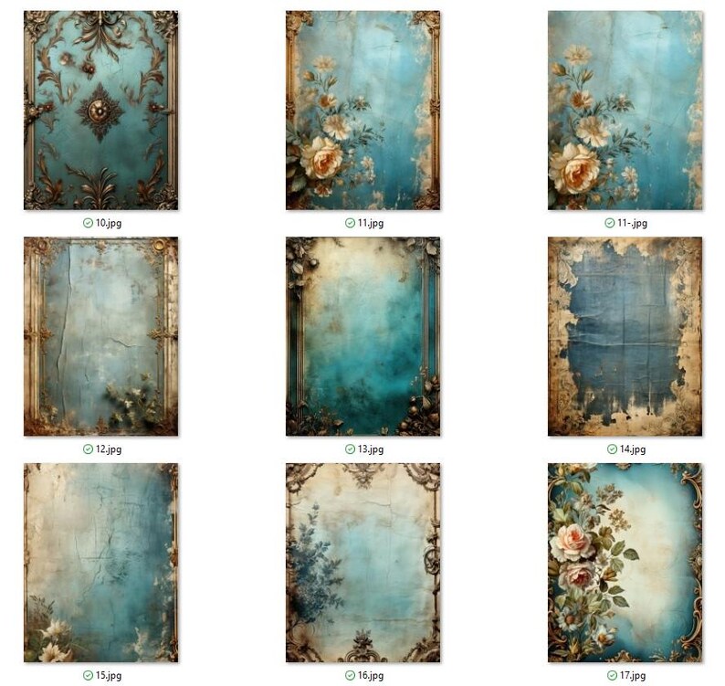Vintage Floral Frame Digital Paper: Rustic Scrapbook Designs (digital ...