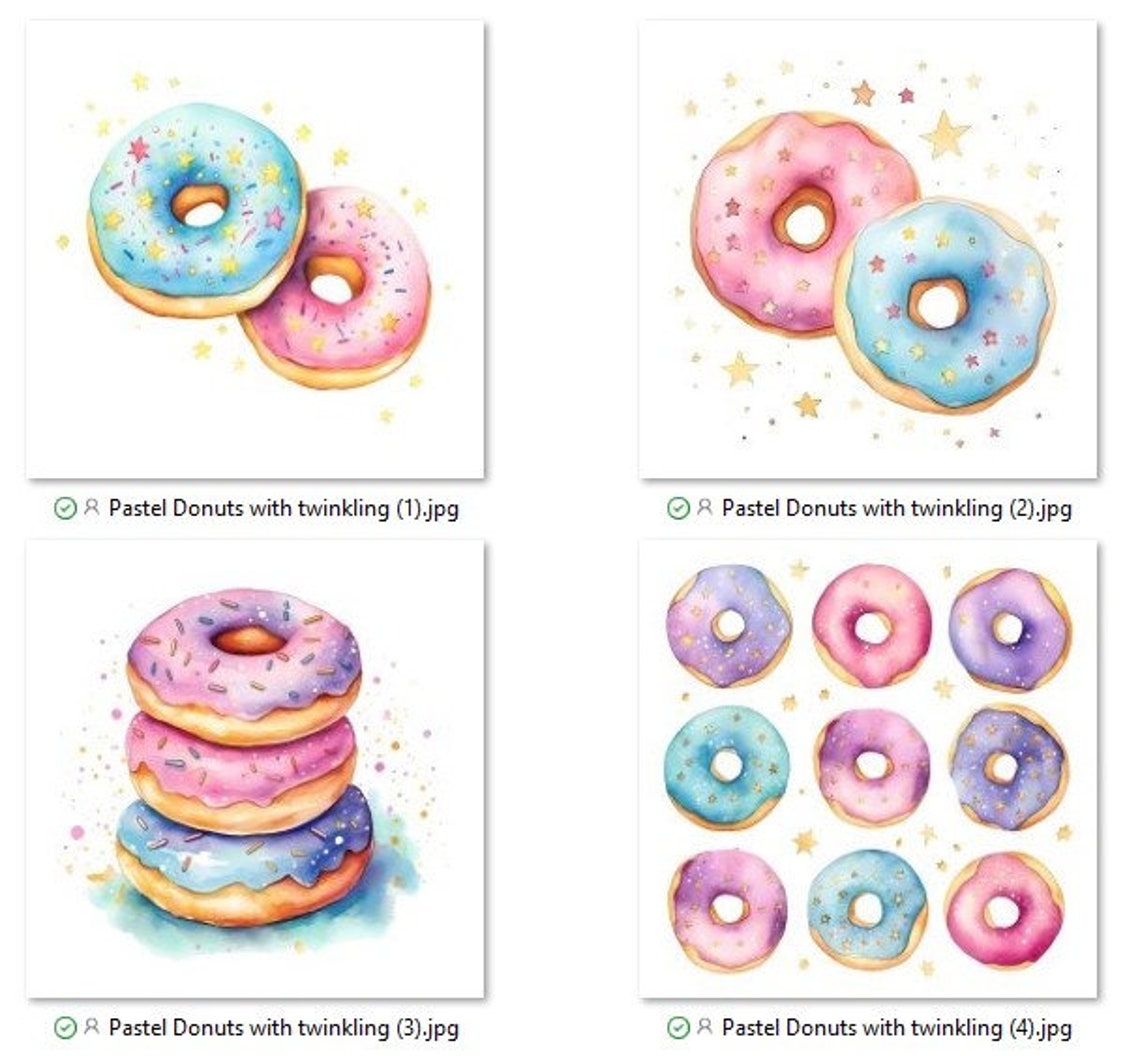 14 PNG Watercolor Donuts Clipart, Donut Clip Art, Dessert Clipart ...