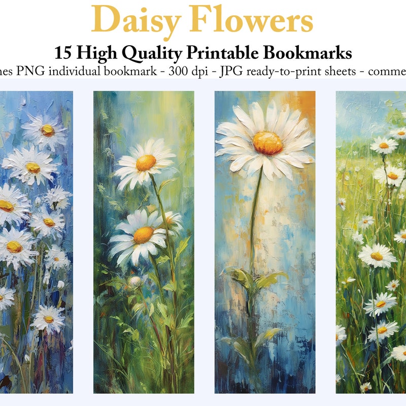 Daisy Watercolor Bookmark - Etsy